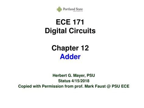 PPT ECE Digital Circuits Chapter Adder PowerPoint Presentation ID