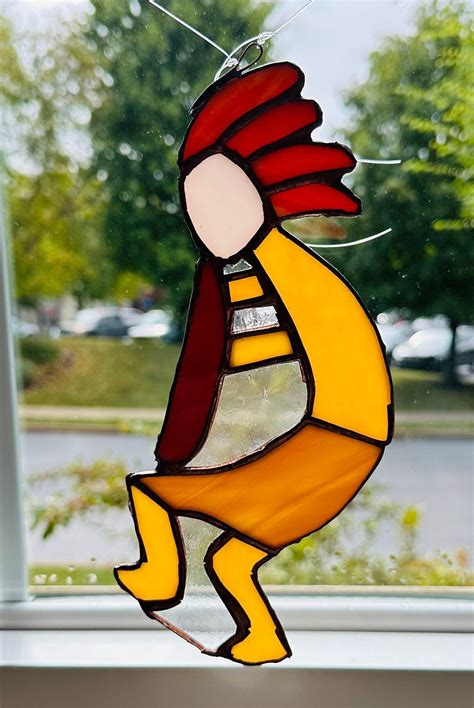 Stained Glass Kokopelli Sun Catcher Etsy
