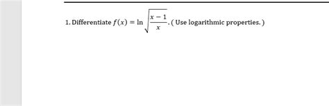Solved Differentiate F X Lnxx Use Logarithmic Chegg Com