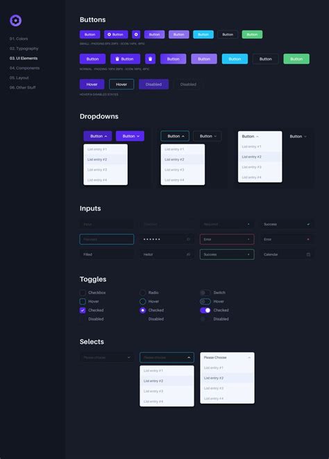 ui elements styleguide for cms ui elements style guides web