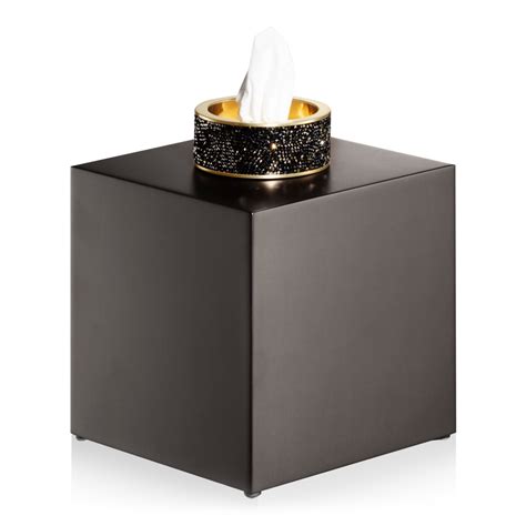 Dw Rocks Kb Tissue Box Dark Metal Matte Gold Matte Pontem Home