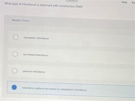 Solved What Type Of Inheritance Is Observed With