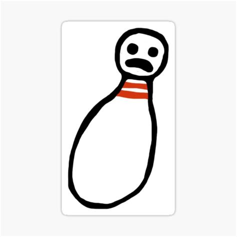 Scared Bowling Pin Sticker Sticker By Zaiul Redbubble