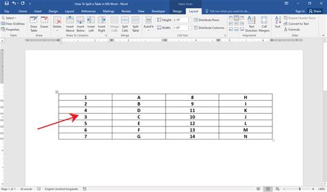 How To Split A Table Horizontally In Ms Word Officebeginner