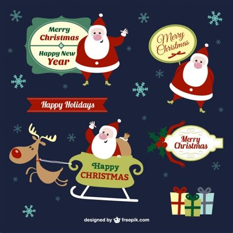 Conjunto De Dibujos De Navidad Vector Gratis