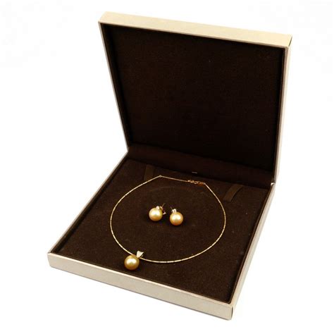 Golden South Sea Pearl Pendant And Earrings Set Pendantslockets