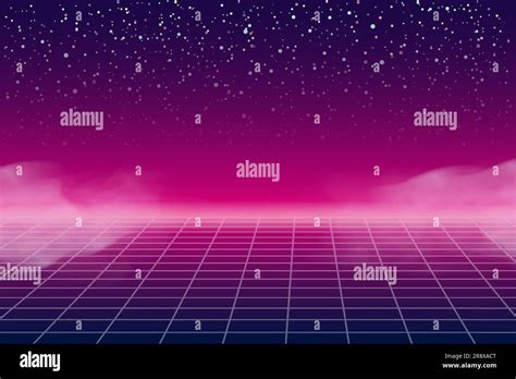 Synthwave Retro Banner Vaporwave Aesthetic Background Design Stock