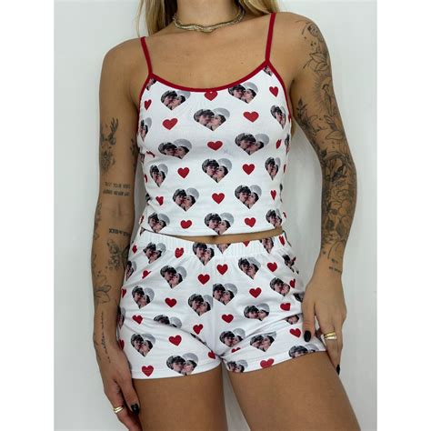 Kit Ele E Ela Pijama Personalizado Foto Presente Criativo Dia Dos