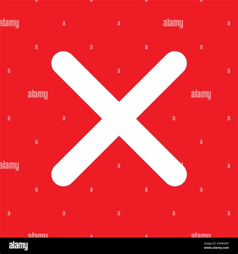 Cross Mark Icon X Sign Simple Error Design Vector Illustration False Choice Symbol Stock
