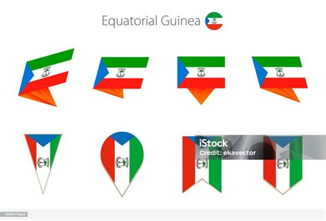 赤道ギニアの国旗コレクション赤道ギニアベクトルフラグの8つのバージョン アイデンティティーのベクターアート素材や画像を多数ご用意