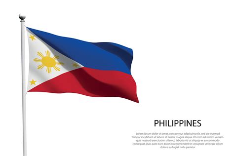 National Flag Philippines Waving On White Background 35315856 Vector