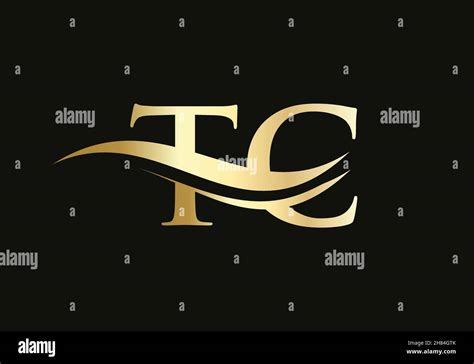 Initial Gold Letter Tc Logo Design Tc Logo Design With Modern Trendy Stock Vector Image And Art