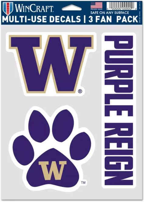 Wincraft Washington Huskies 3 Pack Fan Decal Dicks Sporting Goods