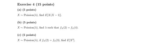 Solved Exercise 4 15 ﻿pointsa 5 ﻿pointsx∼poissionλ