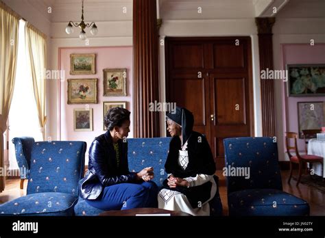 First Lady Michelle Obama Meets With Dr Mamphela Ramphele At The