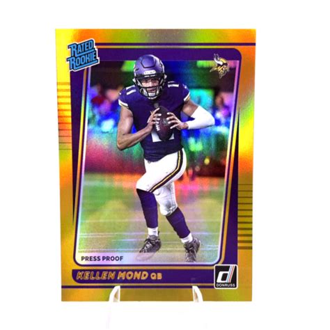 Kellen Mond 2021 Panini Donruss Gold Holo Foil Press Proof Rated Rookie