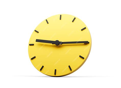 Premium Photo 3d Simple Yellow Round Wall Clock 915 Nine Fifteen