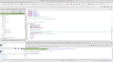 how to create and run the first freertos application on the visionsom