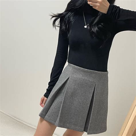[핏보장 인기]울 플리츠 테니스 스커트 에이블리