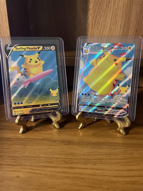 Mavin Surfing Pikachu V 008 VMAX 009 Pokemon TCG 25th Anniversary Celebrations NM