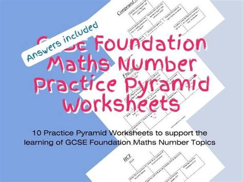 GCSE Foundation Tier Maths Number Practice Pyramids Worksheets