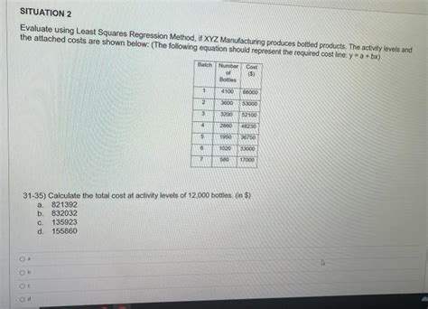 Solved Evaluate Using Least Squares Regression Method If