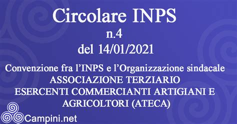 Circolare INPS N 4 Del 14 01 2021 Campini Net
