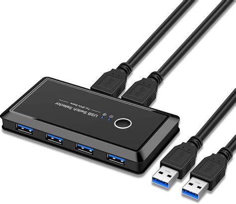 Usb 30 Switch 4 Ports Partager Pour 2 Pc 2 Entrées 4 Sorties Usb Kvm