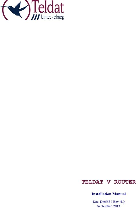 Teldat Tldpv00a1 Enterprise Router User Manual