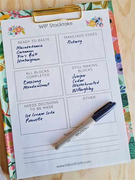 Grab My Wip Tracking Toolkit And Make Progress On Your Wips Tales Of Cloth