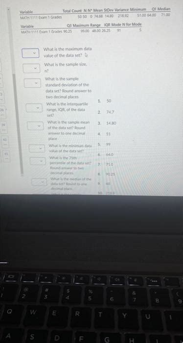 Solved What Is The Maximum Data Value Of The Data Set What Chegg