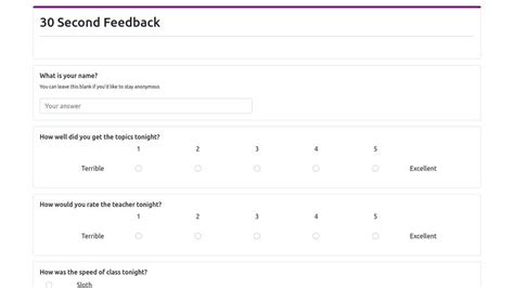 Feedback Form