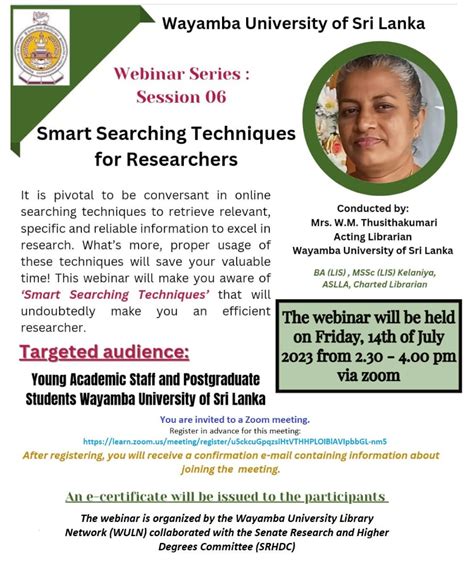 webinar series session 6 smart searching techniques for researchers