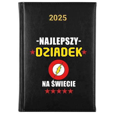 KALENDARZ DZIENNY CZARNY PLANER A TERMINARZ PREZENT DZIEŃ DZIADKA Inna marka Sklep