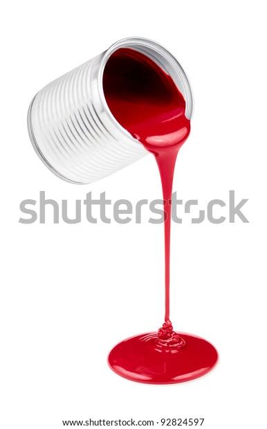 Red Liquid Paints Spouting Can Isolated Stock Photo Edit Now 92824597