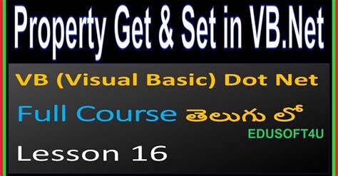 Property Get And Set In Vbnet Vb Net Full Course In Telugu Lesson 16