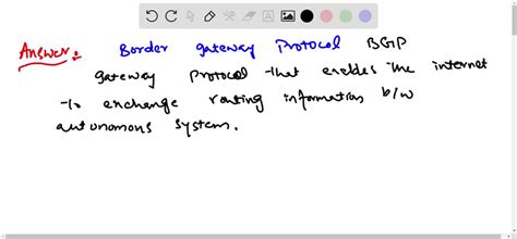 SOLVED BGP Is A Path Vector Routing Protocol Explain What Makes A