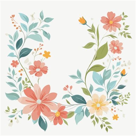 Vetor De Fundo Floral Em Fundo Branco Vetor Premium