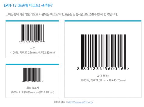 바코드 규격 참고 팩플 주식회사