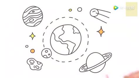 太空简笔画精简太空简笔画步骤 伤感说说吧