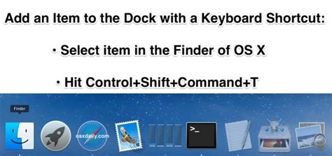 Instantly Add Item To The Mac Dock With A Keyboard Shortcut