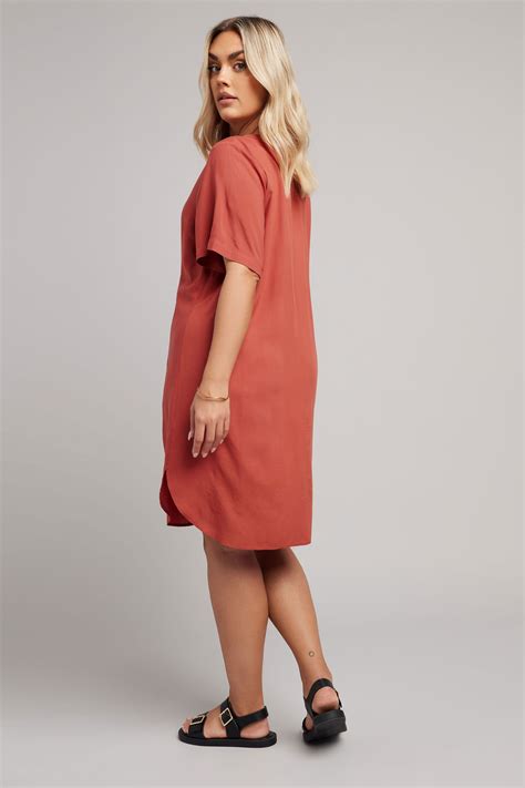 Yours Plus Size Rust Orange Tunic Mini Dress Yours Clothing