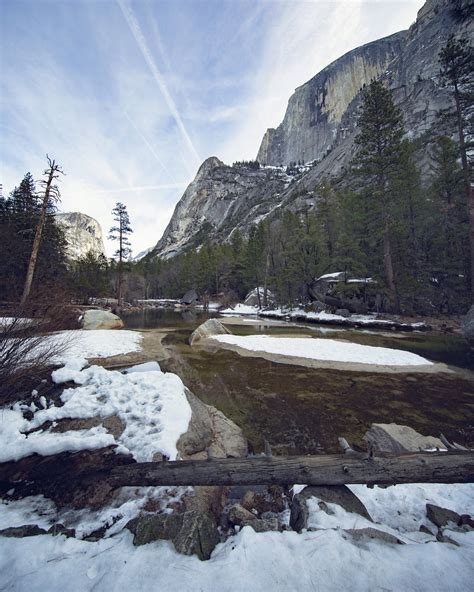 Mirror Lake In Winter Easy Hike In Yosemite Near Half Dome — Yosemite