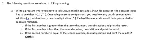 Solved The Following Questions Are Related To C Programming Chegg