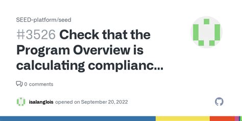 Check That The Program Overview Is Calculating Compliance Correctly · Issue 3526 · Seed