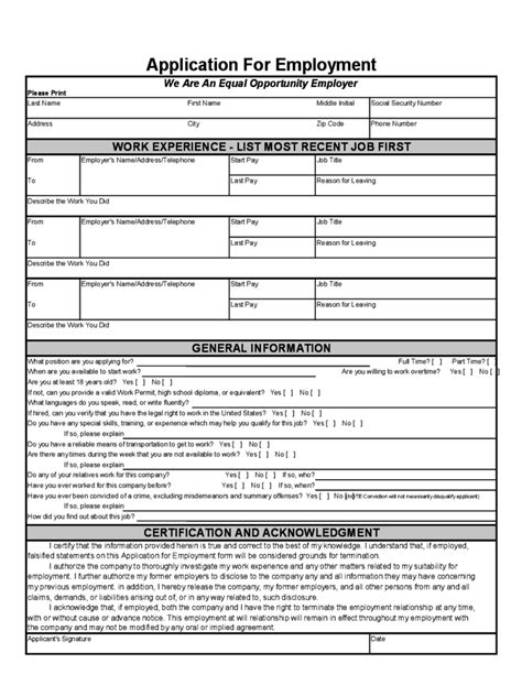 7 Free Printable Generic Job Application Form St Columbaretreat