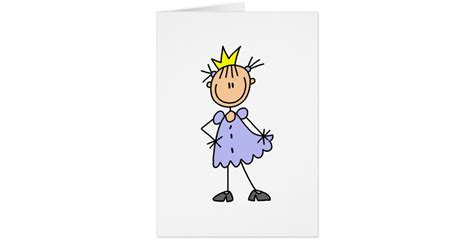 Lilac Stick Figure Princess Card Zazzle