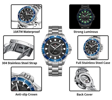 OEM NAVIFORCE NFS1004 Luxury Automatic Mechanical All Steel Luminous ...