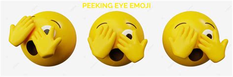 3d Emoticon Peeking Eye Cartoon Emoji Or Smiley Yellow Ball Ball