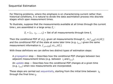 Ppt Lecture Ii 4 Filtering Sequential Estimation And The Ensemble